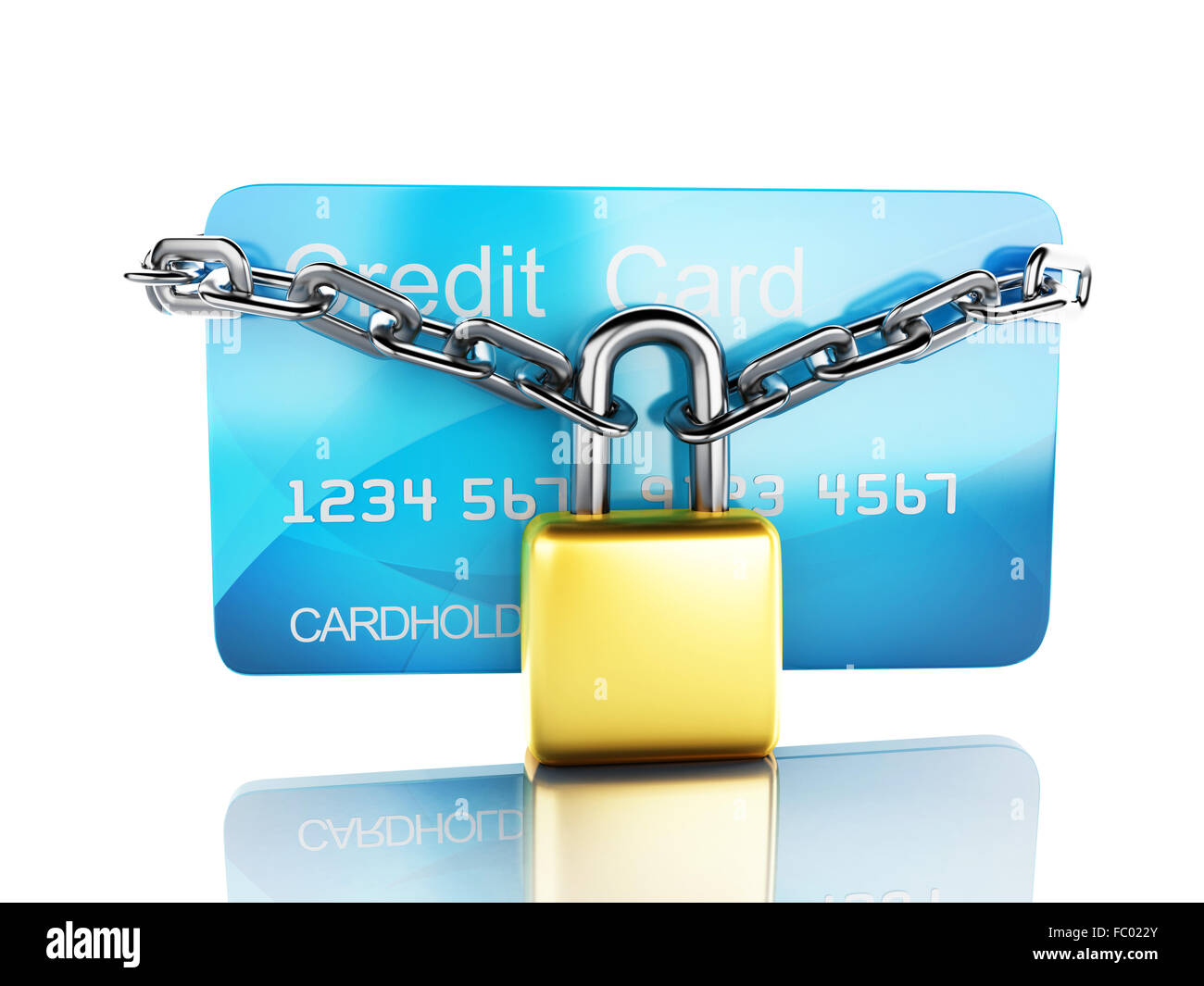 Credit Card and lock.safe banking concept on white Stock Photo - Alamy
