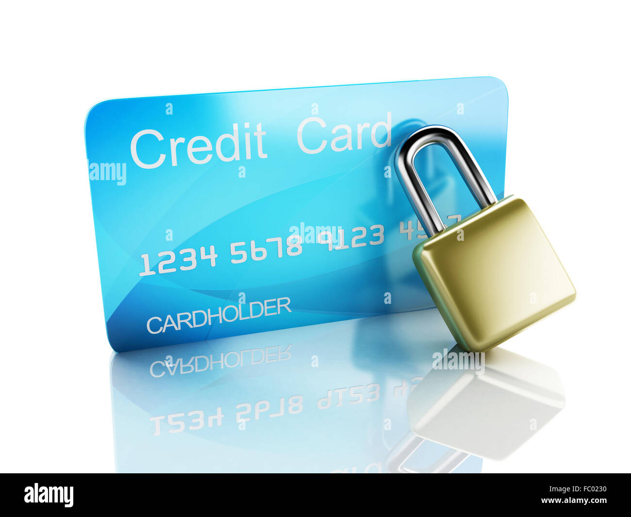 Credit Card and lock.safe banking concept on white Stock Photo - Alamy
