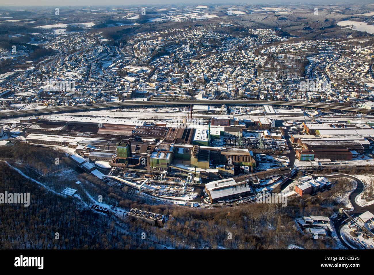 Aerial view, Siegen University, University of Siegen with the blue ...