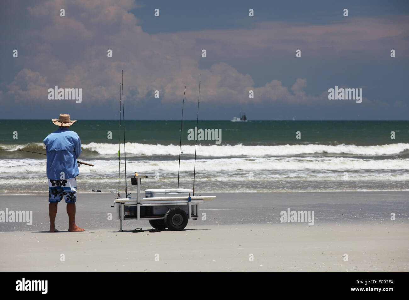 Florida beach fisherman hi-res stock photography and images - Alamy