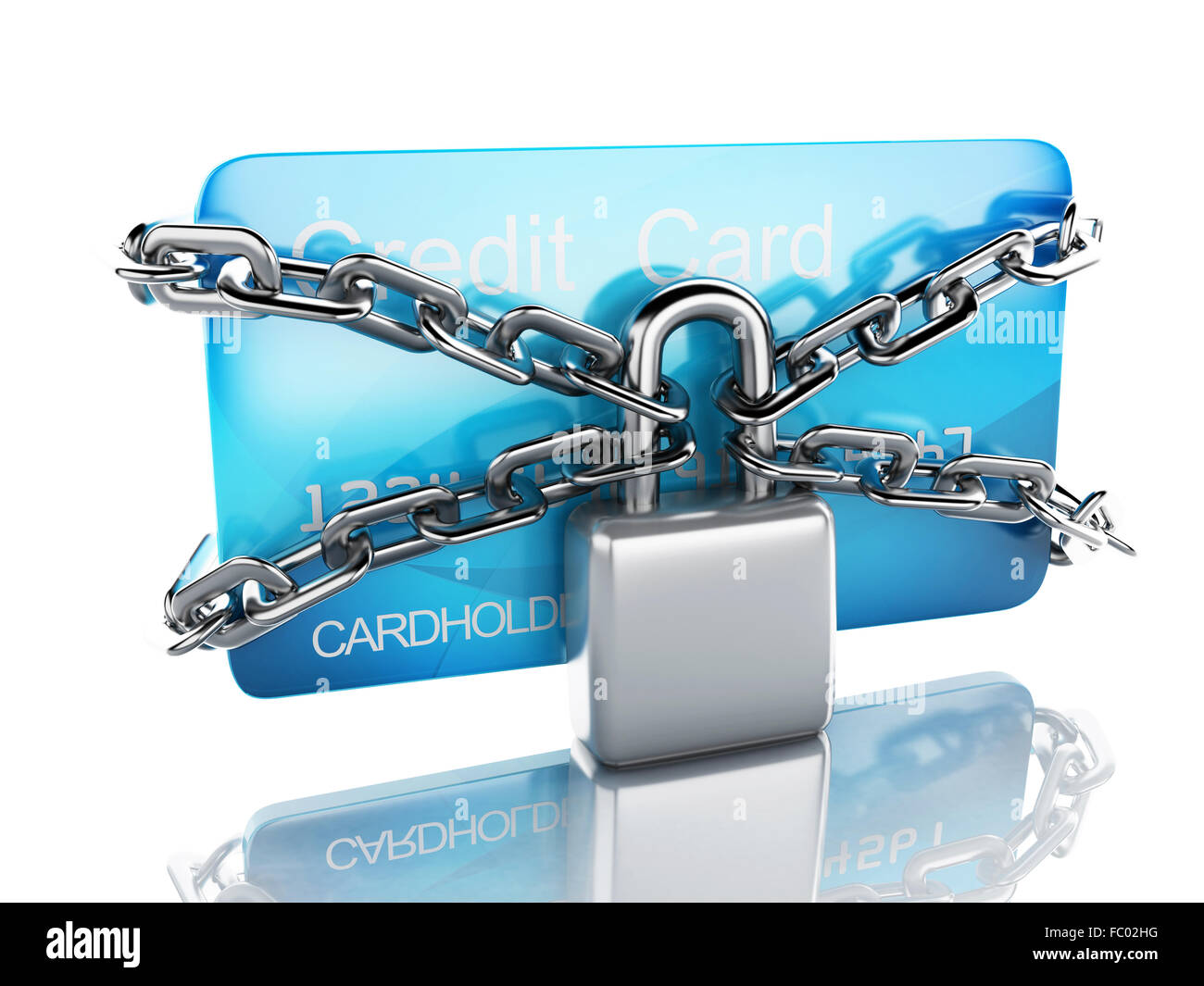 Credit Card and lock.safe banking concept on white Stock Photo - Alamy