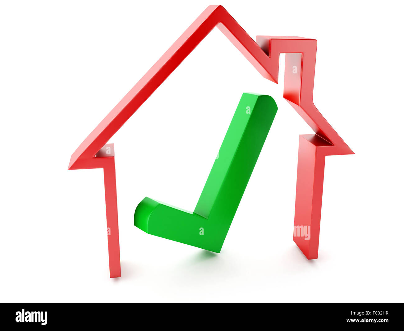 sold house and check mark on white background Stock Photo - Alamy