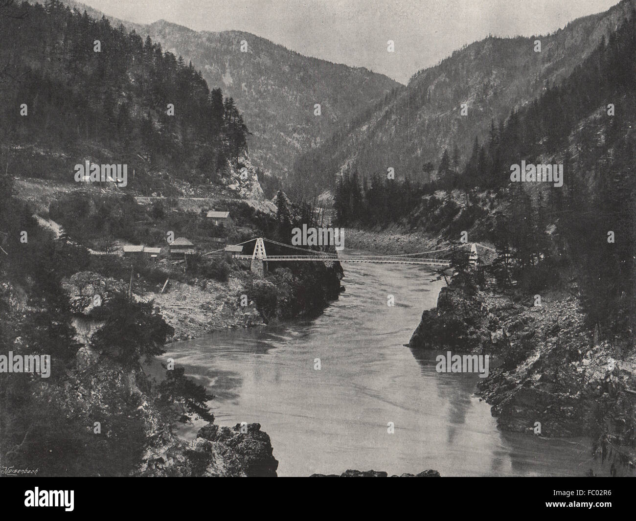 THE ROCKIES. Frazer Cañon, Carriboo road bridge, Spuzzum. British ...
