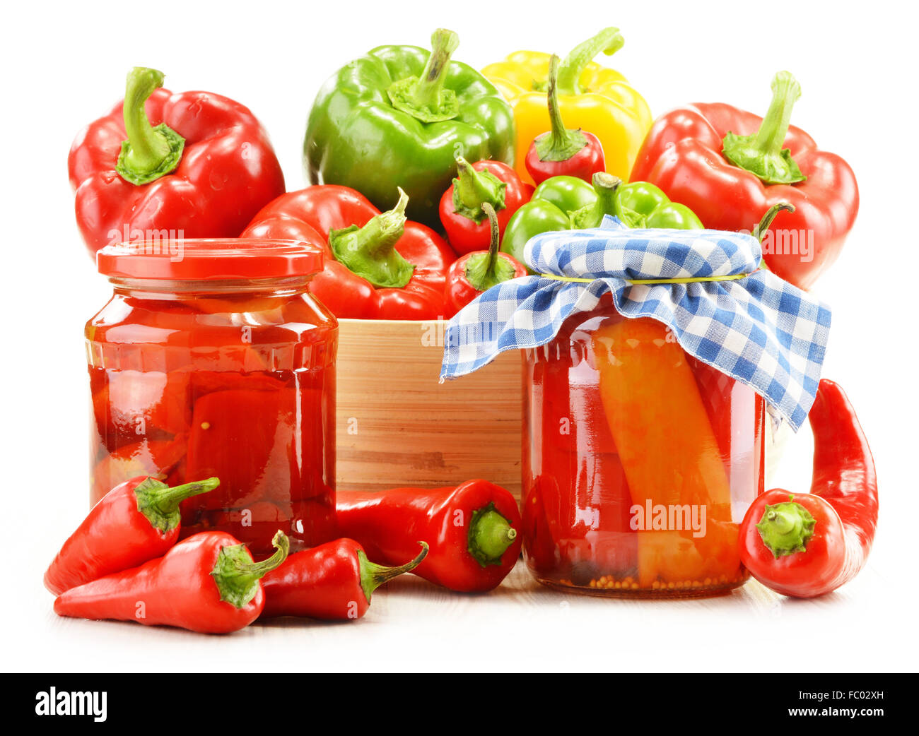Composition with assorted peppers isolated on white background Stock ...