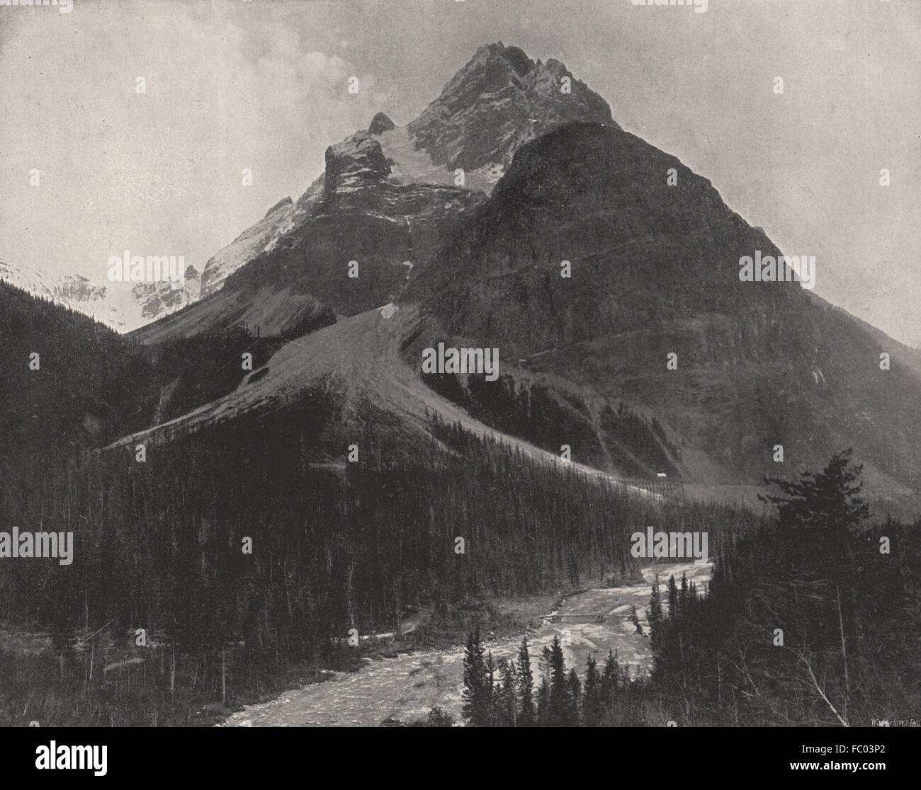 THE ROCKIES. Mount Stephen. British Columbia, antique print 1895 Stock ...