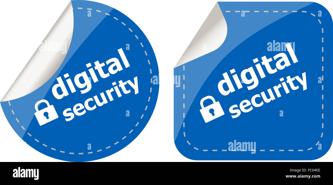 digital security stickers label tag set Stock Photo - Alamy