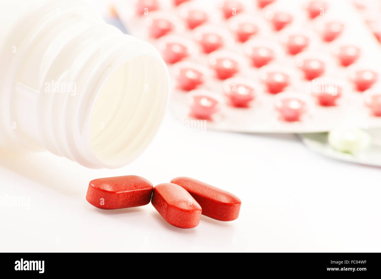 Composition with dietary supplement capsules and drug pills Stock Photo ...