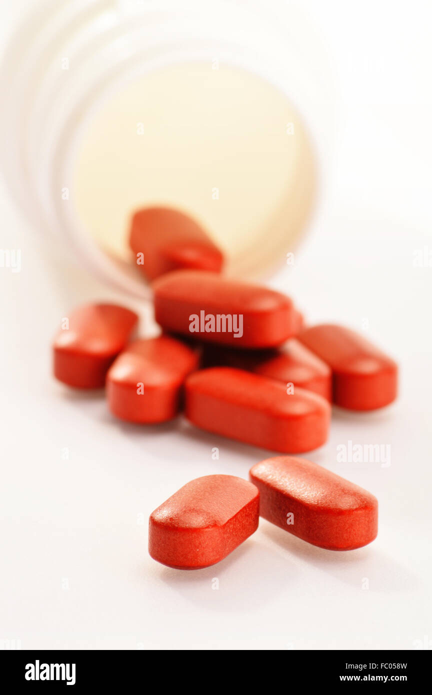 Composition with dietary supplement capsules and drug pills Stock Photo ...