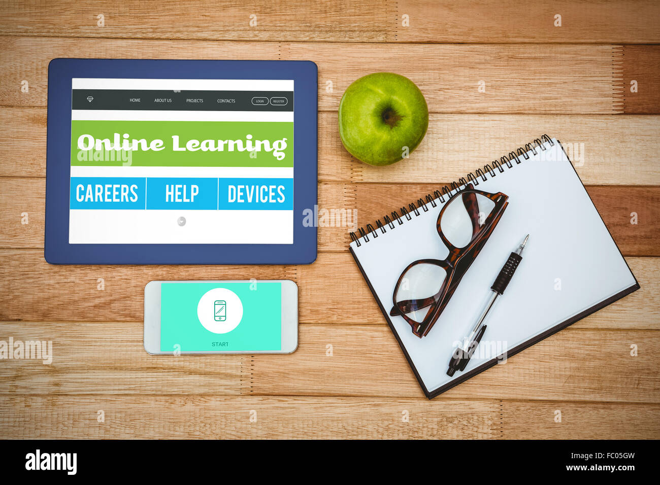 Composite image of online learning interface Stock Photo - Alamy