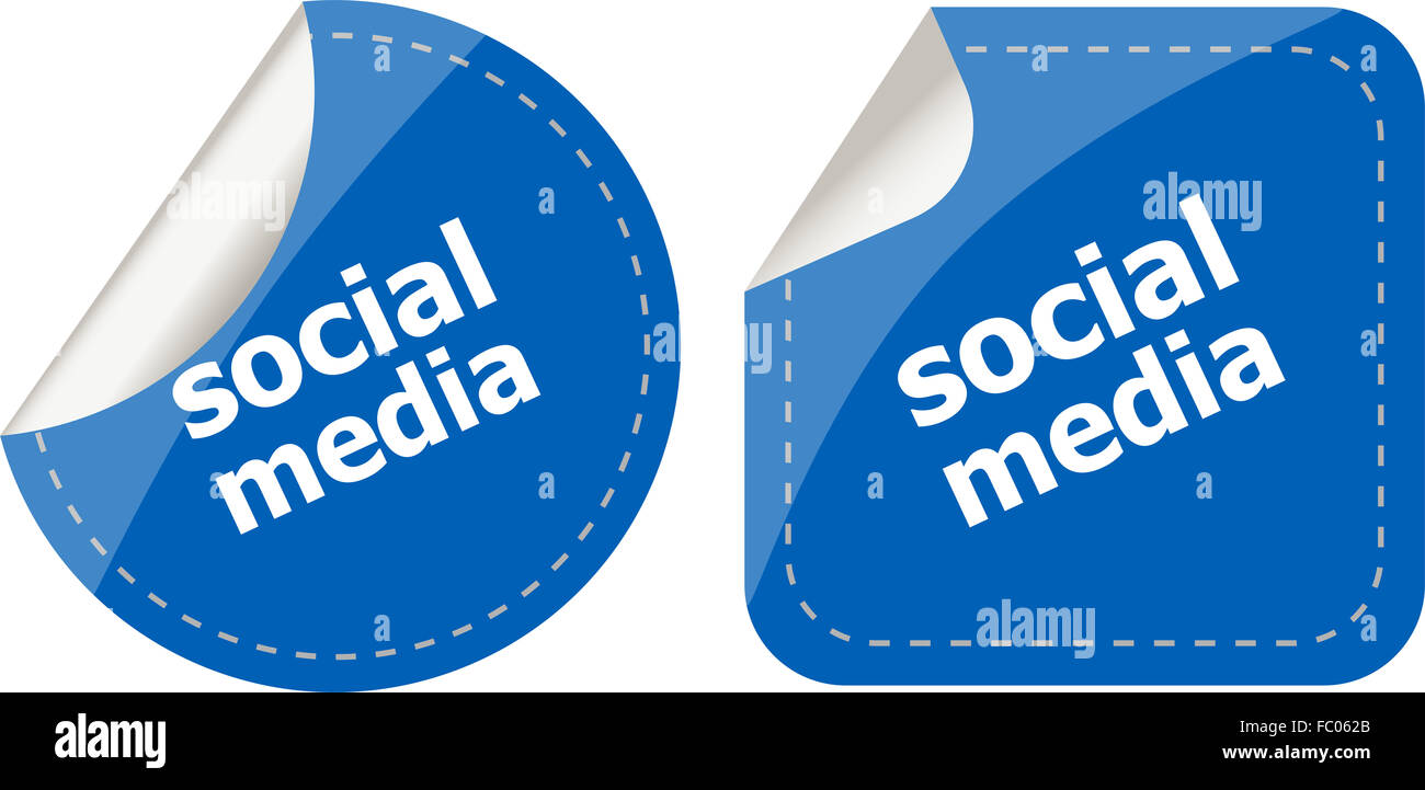 social media stickers set isolated on white Stock Photo - Alamy
