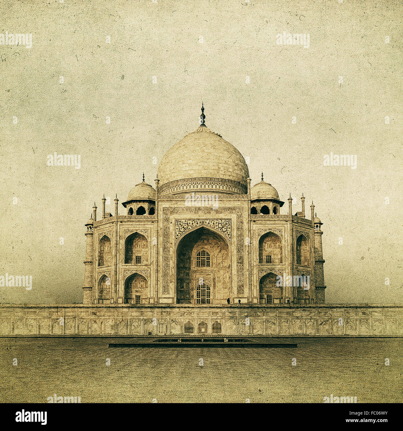 Vintage image of Taj Mahal at sunrise, Agra, India Stock Photo - Alamy
