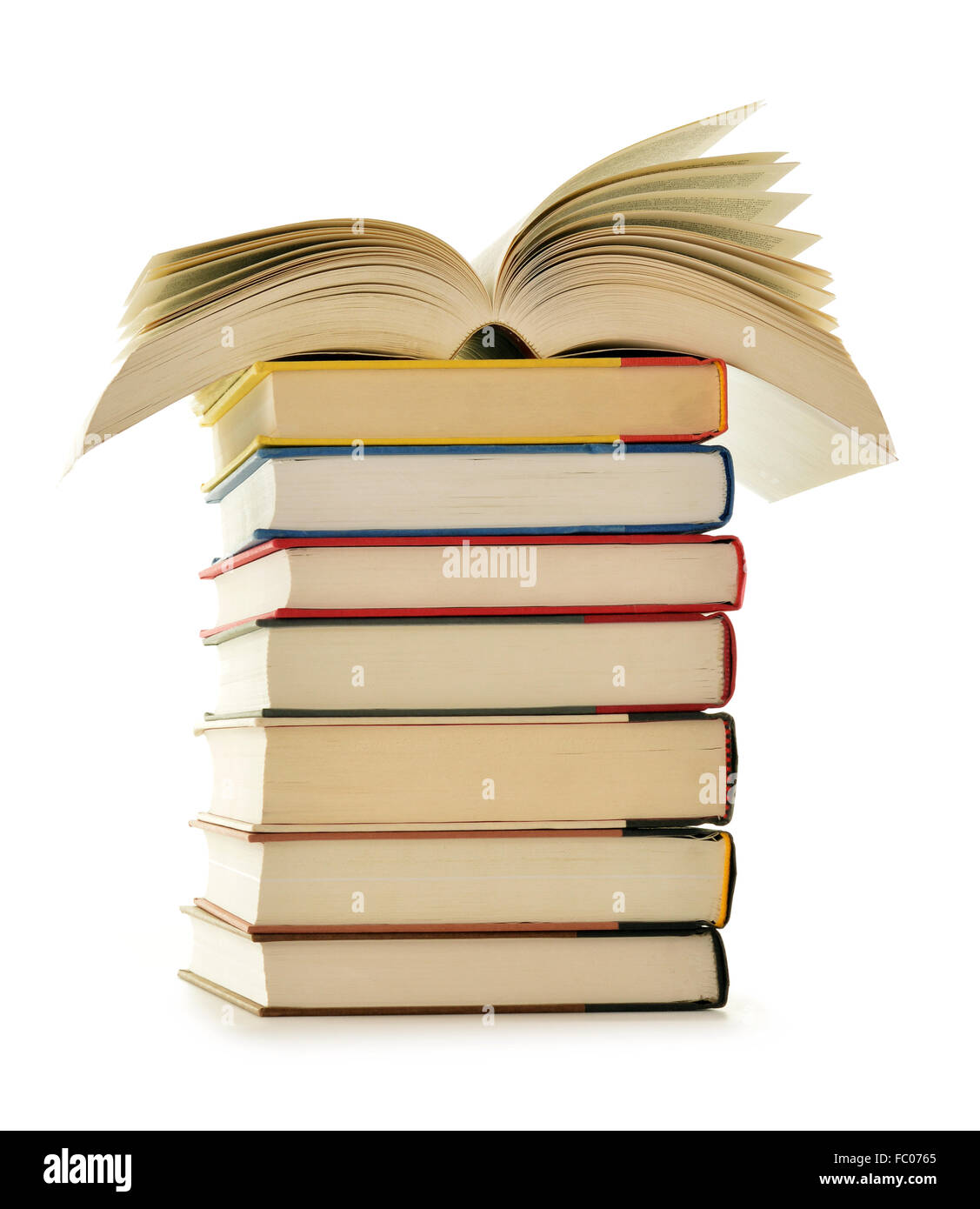 Stack of books isolated on white background Stock Photo - Alamy