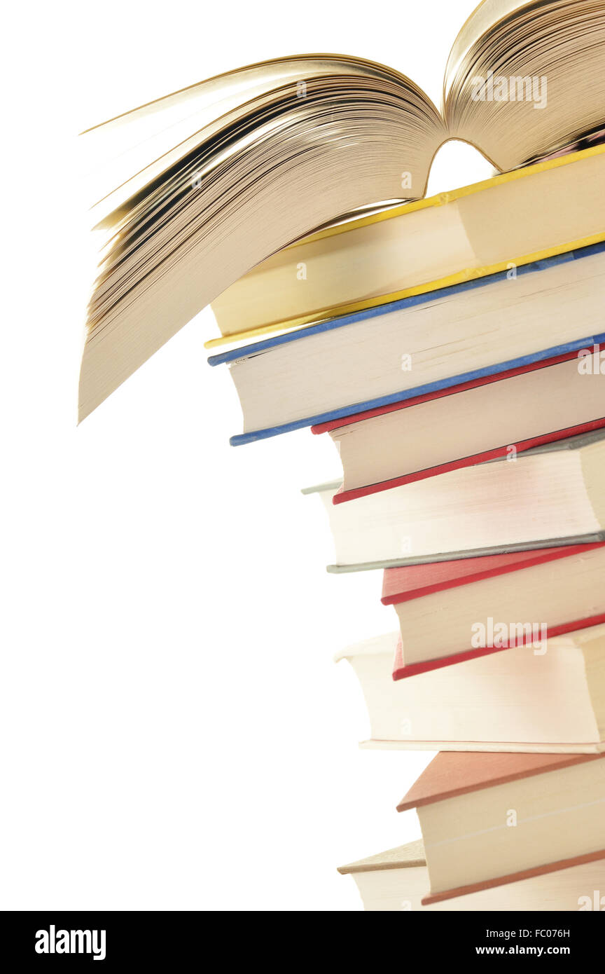 Stack of books isolated on white background Stock Photo - Alamy