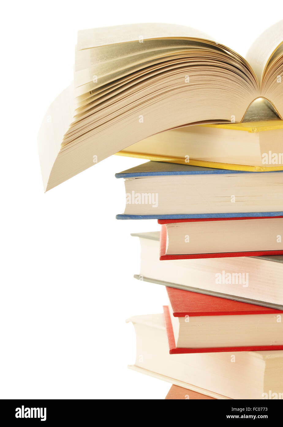 Stack of books isolated on white background Stock Photo - Alamy