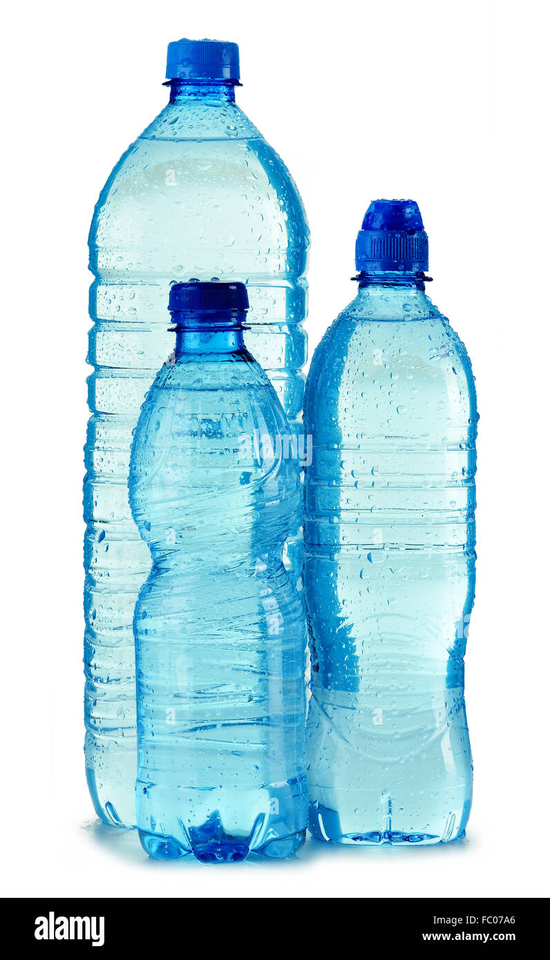 Polycarbonate plastic bottle of mineral water isolated on white Stock ...