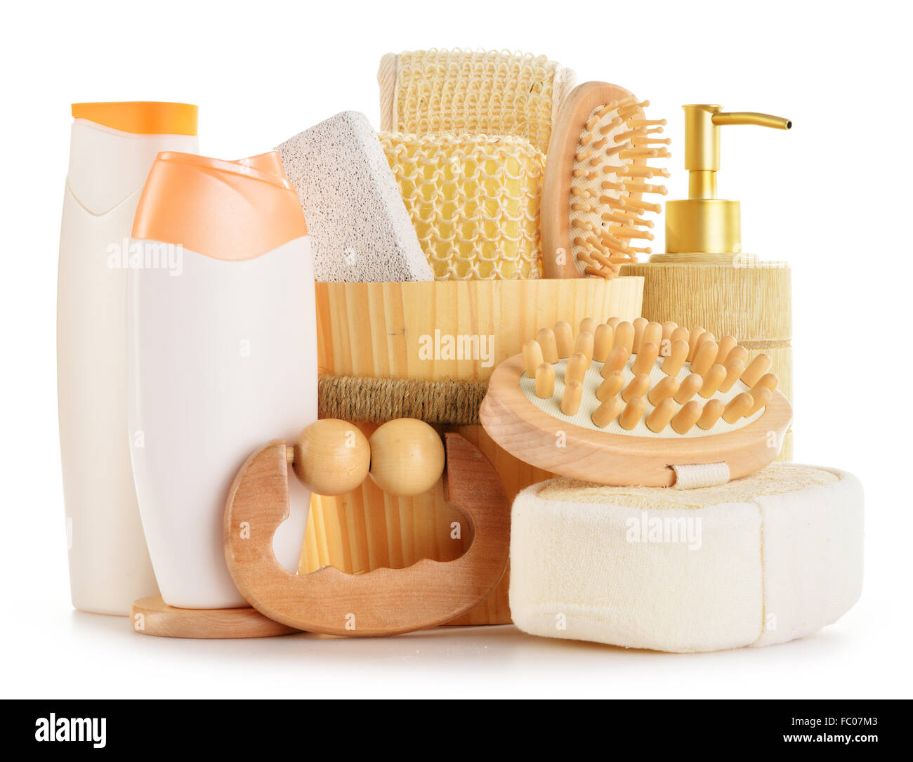 Body care accessories and beauty products isolated on white Stock Photo ...