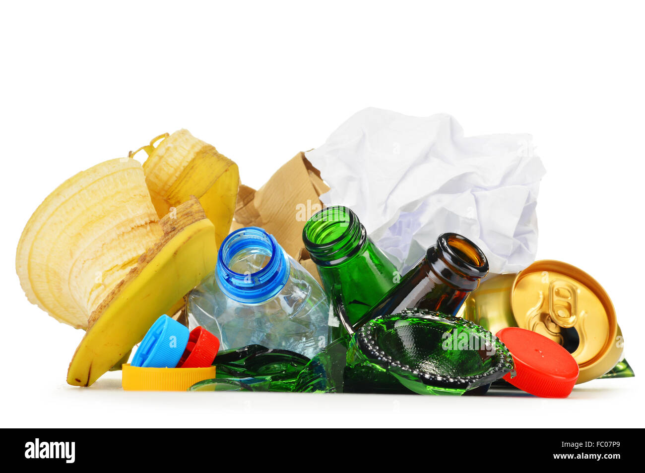 Composition with recyclable garbage consisting of glass Stock Photo - Alamy