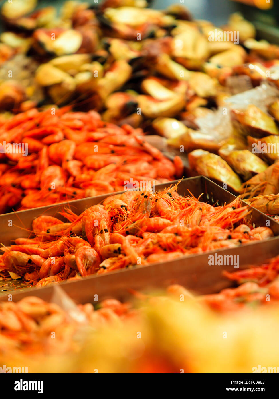 Shrimps fish market (Fisketorget) in Bergen, Norway Stock Photo - Alamy