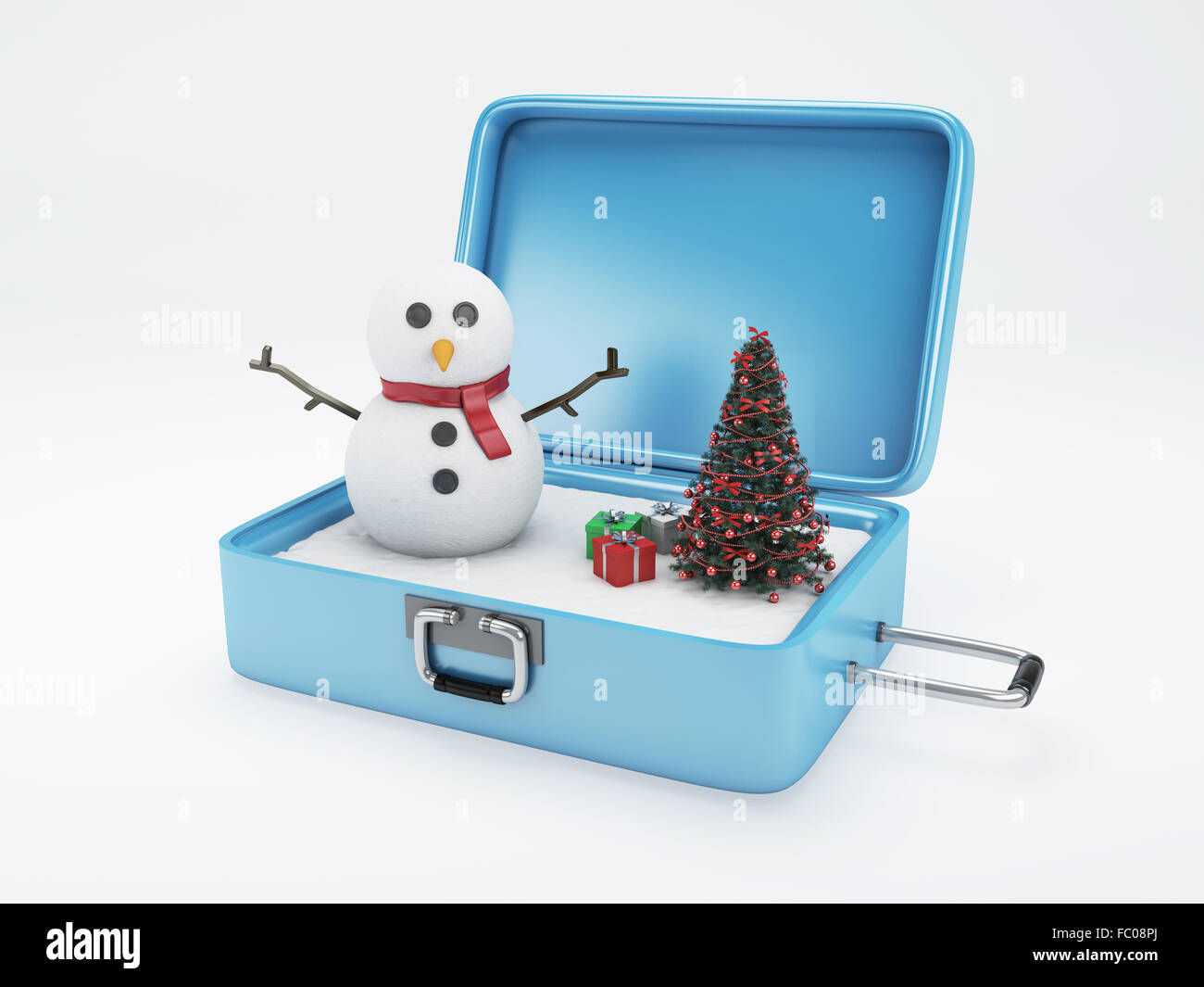 Travel suitcase. winter vacation, Holidays Concept Stock Photo - Alamy