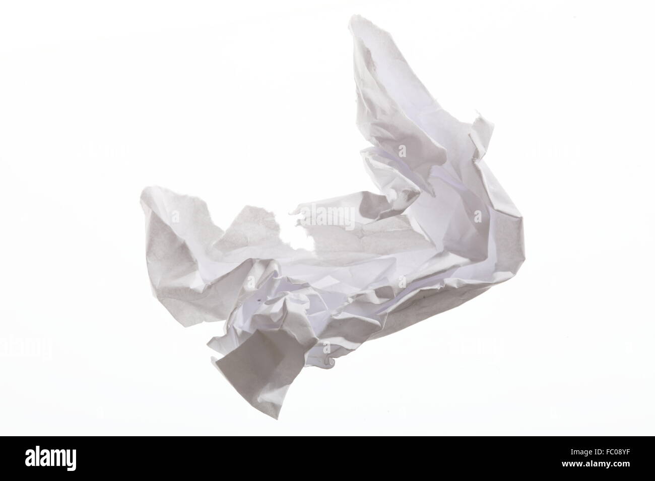 Crumpled paper isolated on white background Stock Photo - Alamy