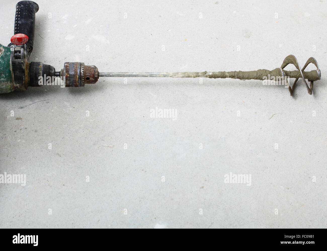 renovation at home tool for concrete cement mixing Stock Photo - Alamy