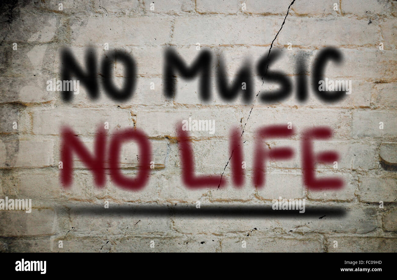 No Music No Life Concept Stock Photo - Alamy