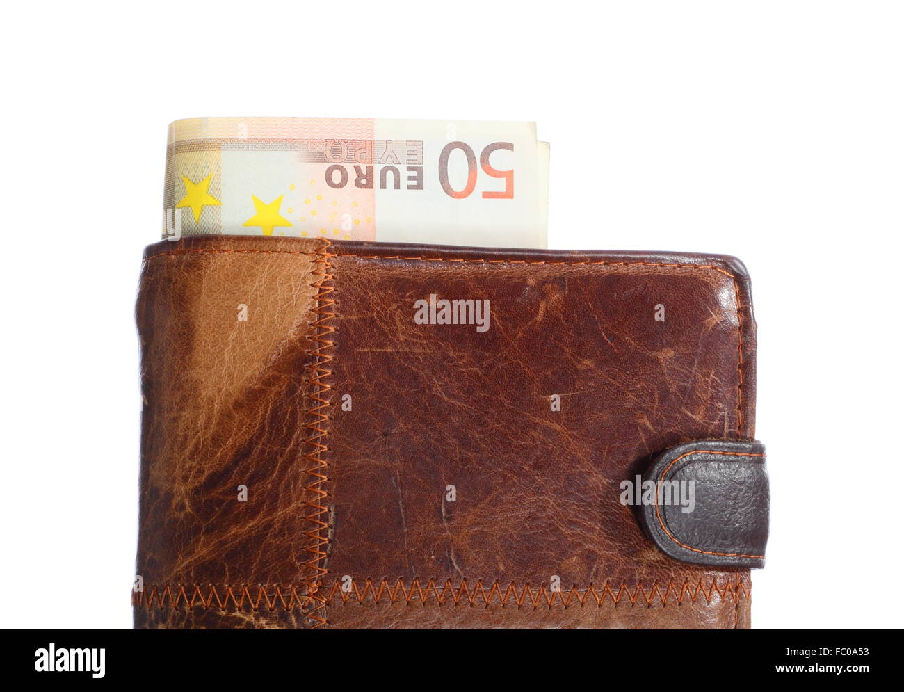 Economy and finance. Wallet with euro banknote isolated Stock Photo - Alamy