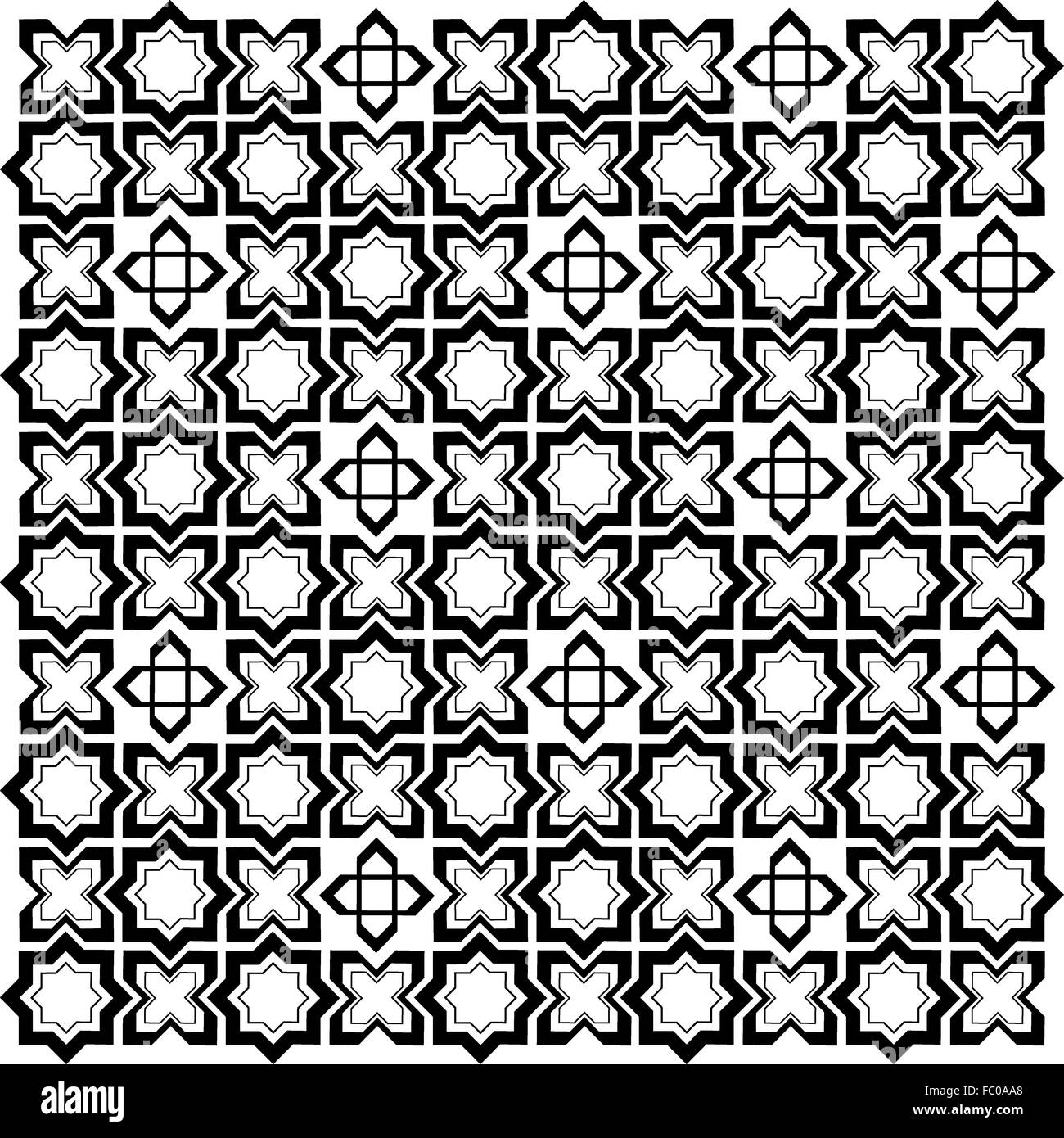 Antique oriental seamless pattern Black and White Stock Photos & Images ...