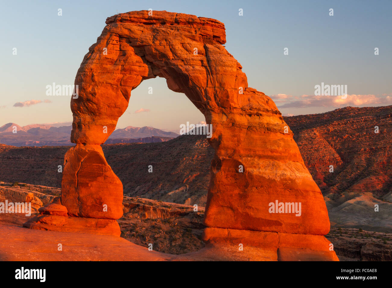 Delicate Arch at sunset 2 Stock Photo - Alamy