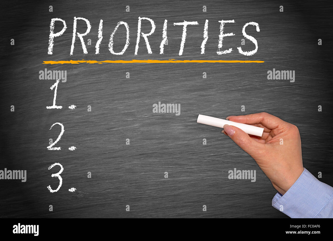 Priorities - Checklist Stock Photo - Alamy
