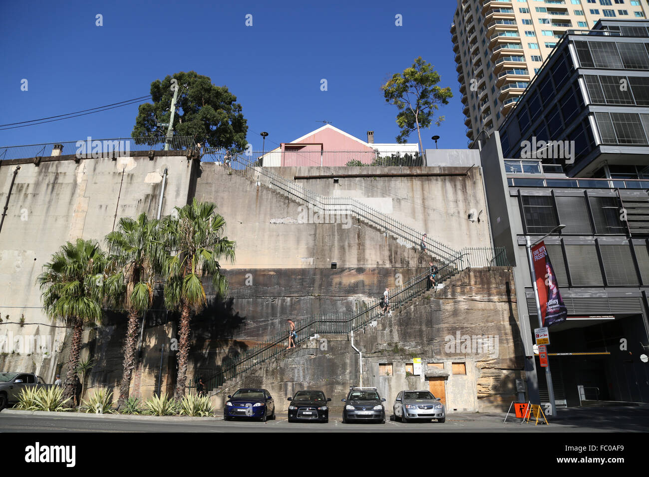 Steps linking High Street and Hickson Road in Millers Point Stock Photo ...