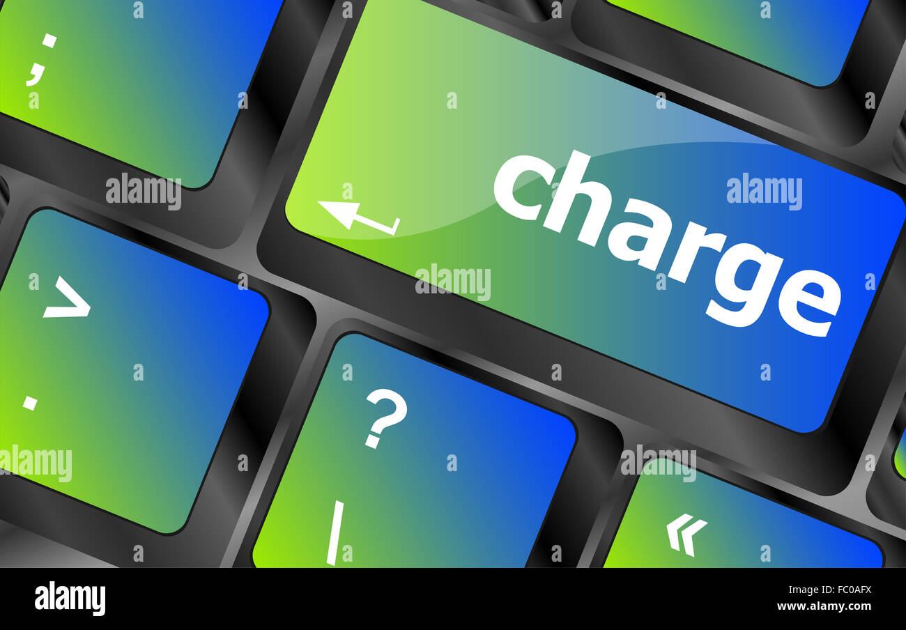 charge button on computer pc keyboard key Stock Photo - Alamy