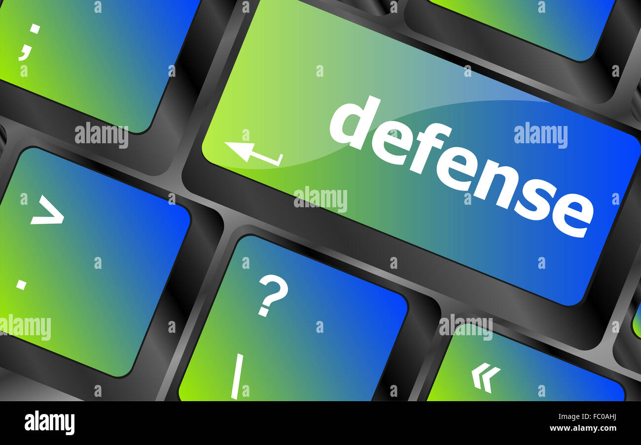 computer keyboard keys with word defense Stock Photo - Alamy