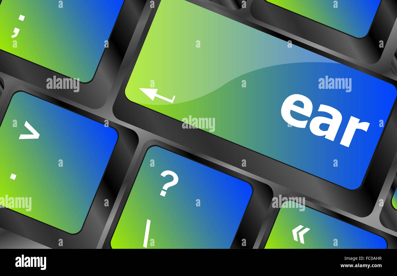 ear button on computer pc keyboard key Stock Photo - Alamy