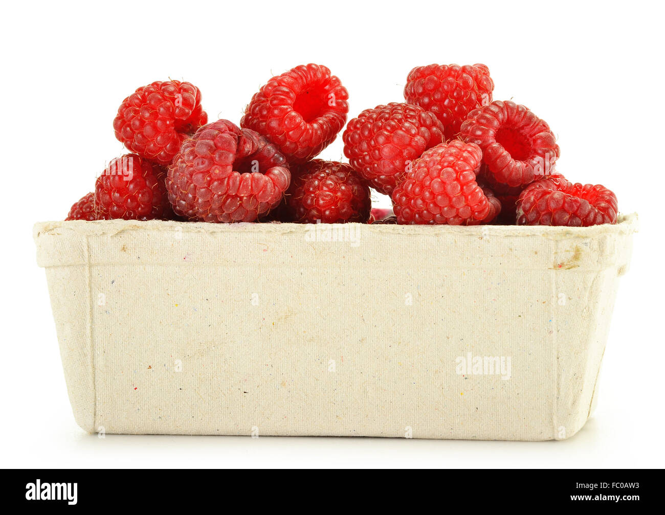 A dish with fresh raspberries isolated on white Stock Photo - Alamy