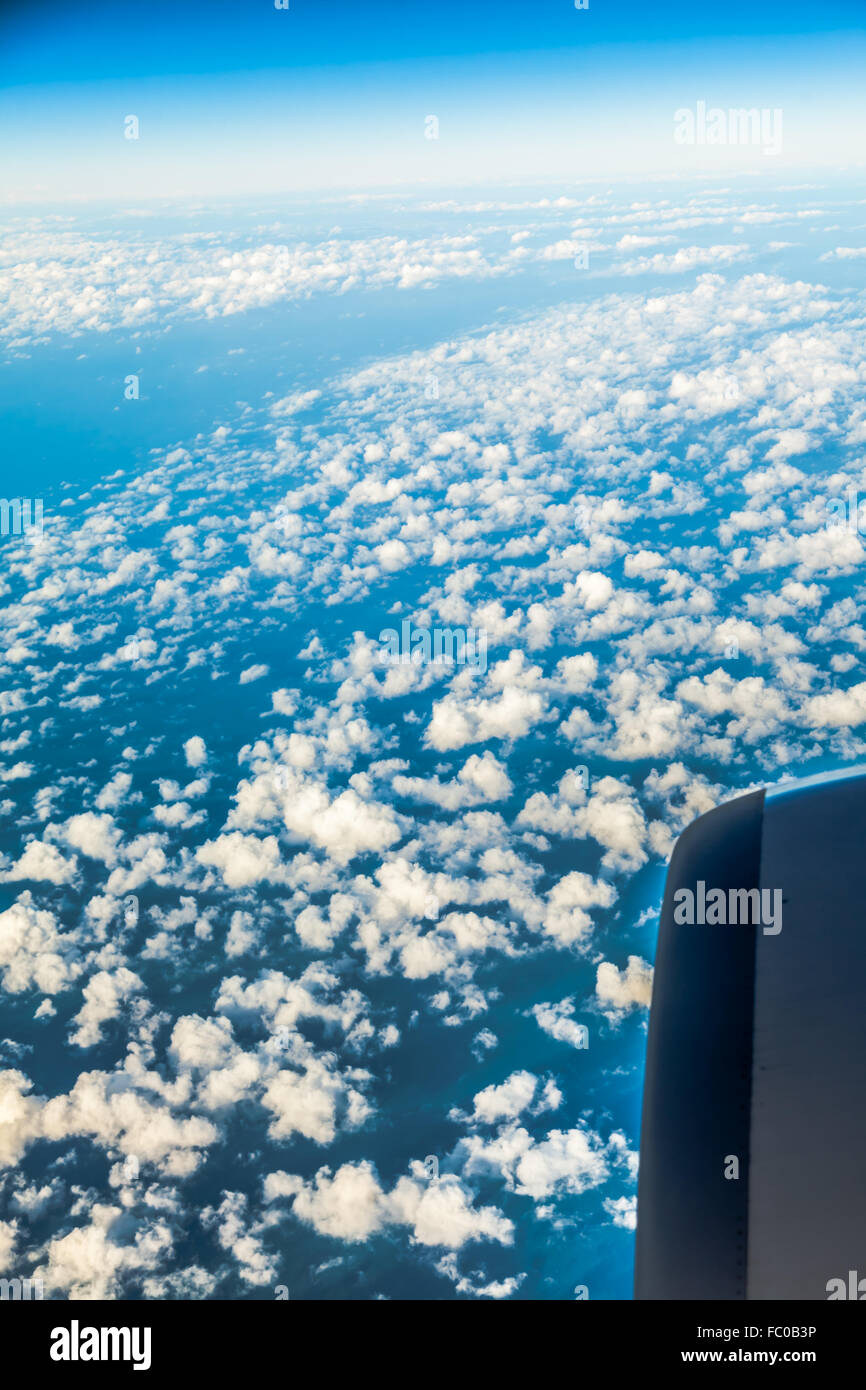 Sky. View from window of airplane flying in clouds Stock Photo - Alamy