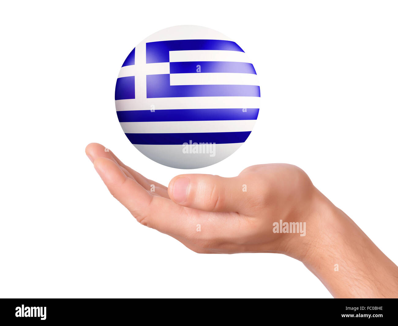 Hand holding greek flag on hi-res stock photography and images - Alamy