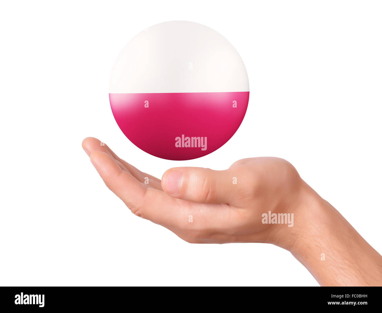 hand hold poland flag icon on white bakground Stock Photo - Alamy