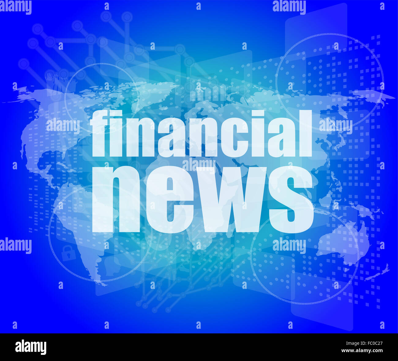 financial news words on digital touch screen Stock Photo - Alamy