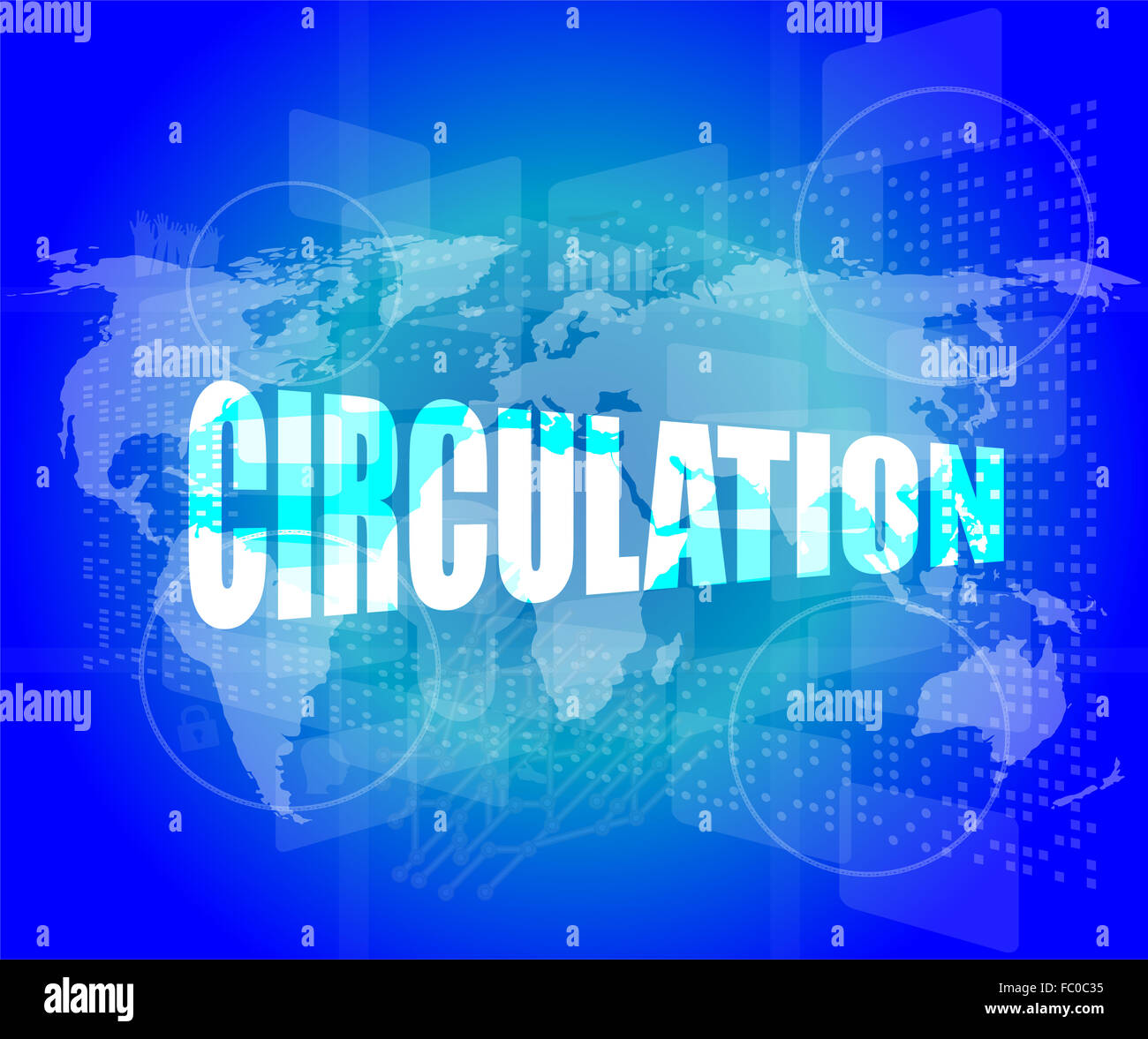 circulation word on digital touch screen Stock Photo - Alamy