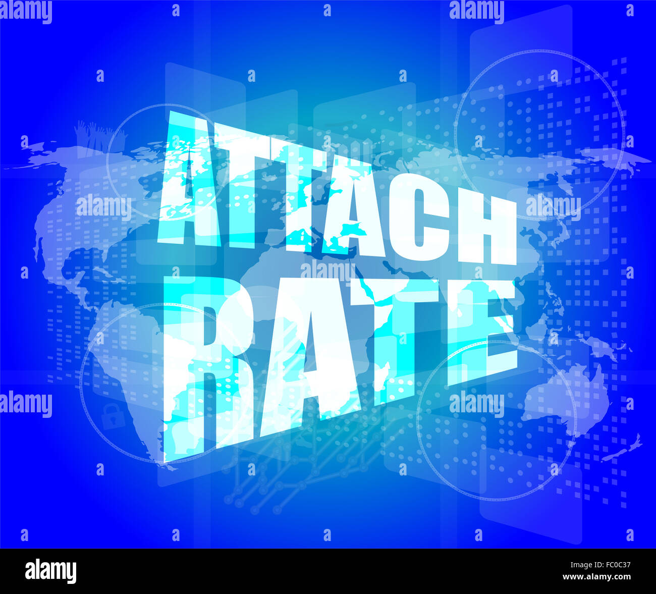attach rate words on digital touch screen Stock Photo - Alamy
