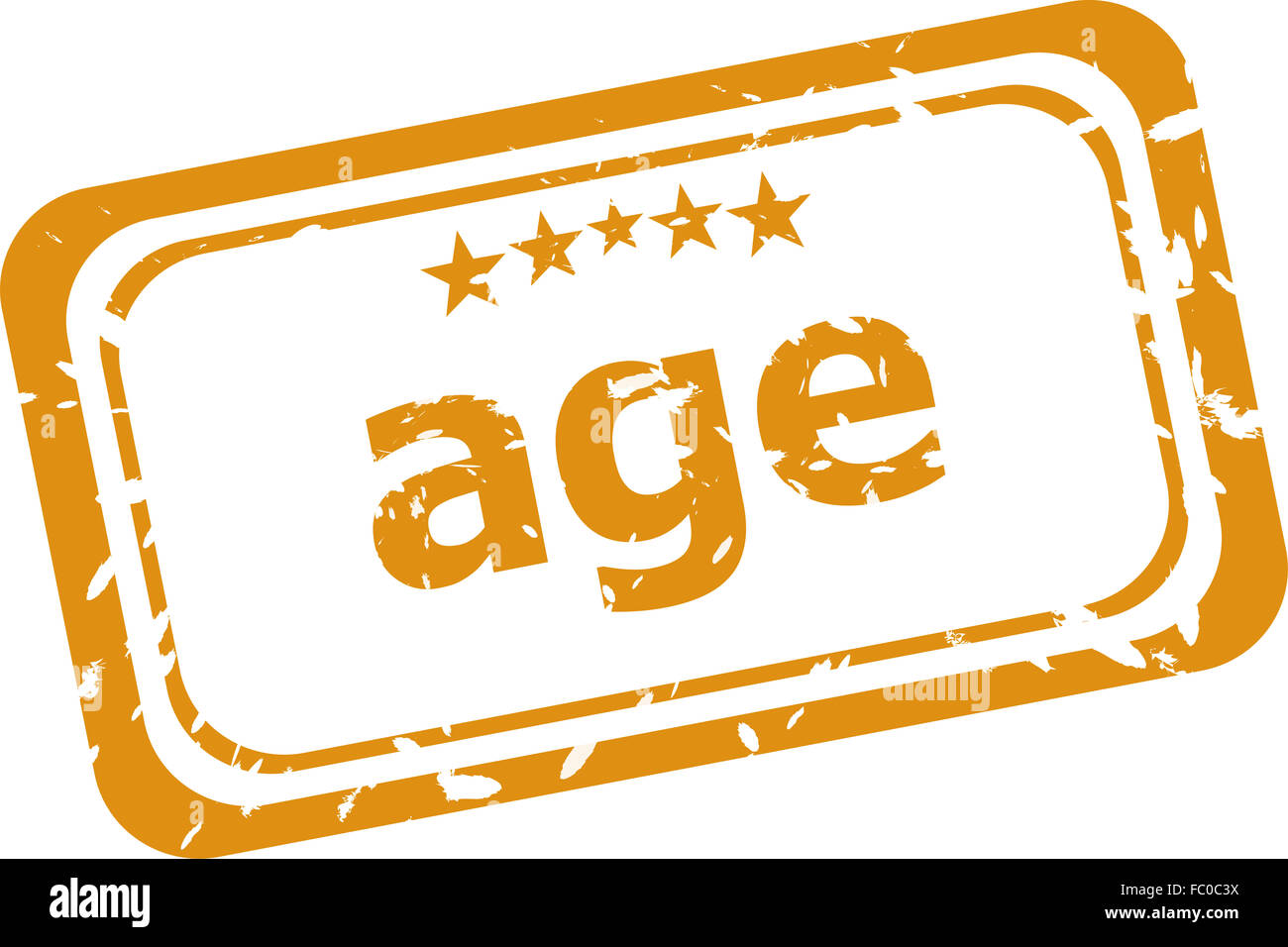 age on rubber stamp over a white background Stock Photo - Alamy