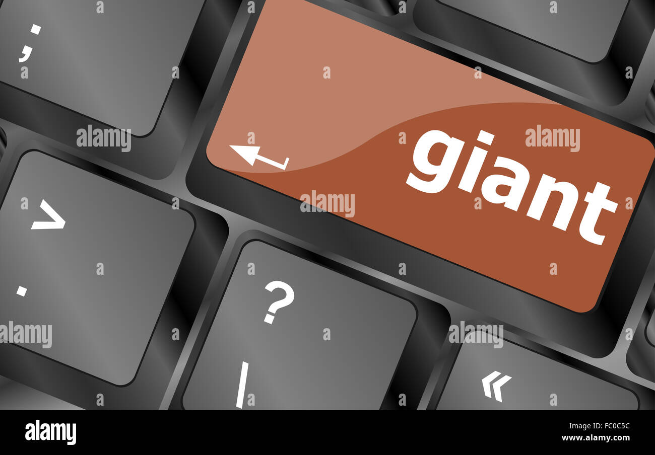 giant button on computer pc keyboard key Stock Photo - Alamy