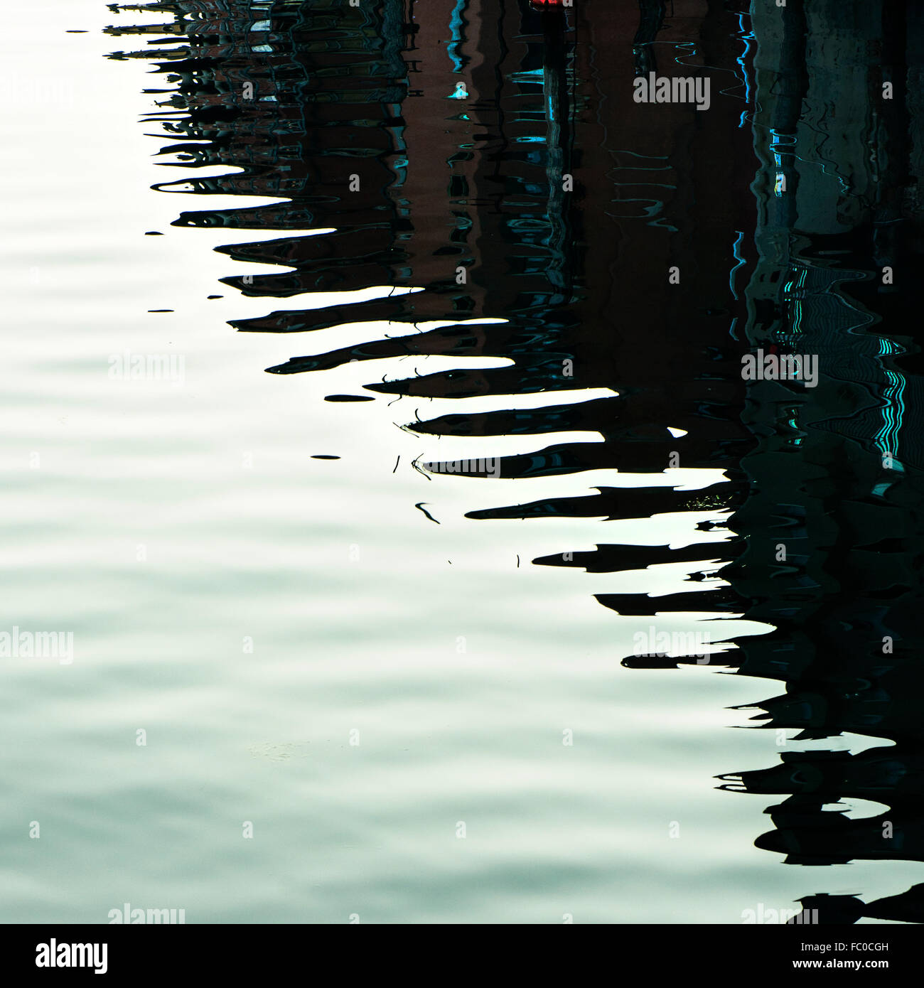 shadow of the houses that are reflected on the water in Venice Stock ...