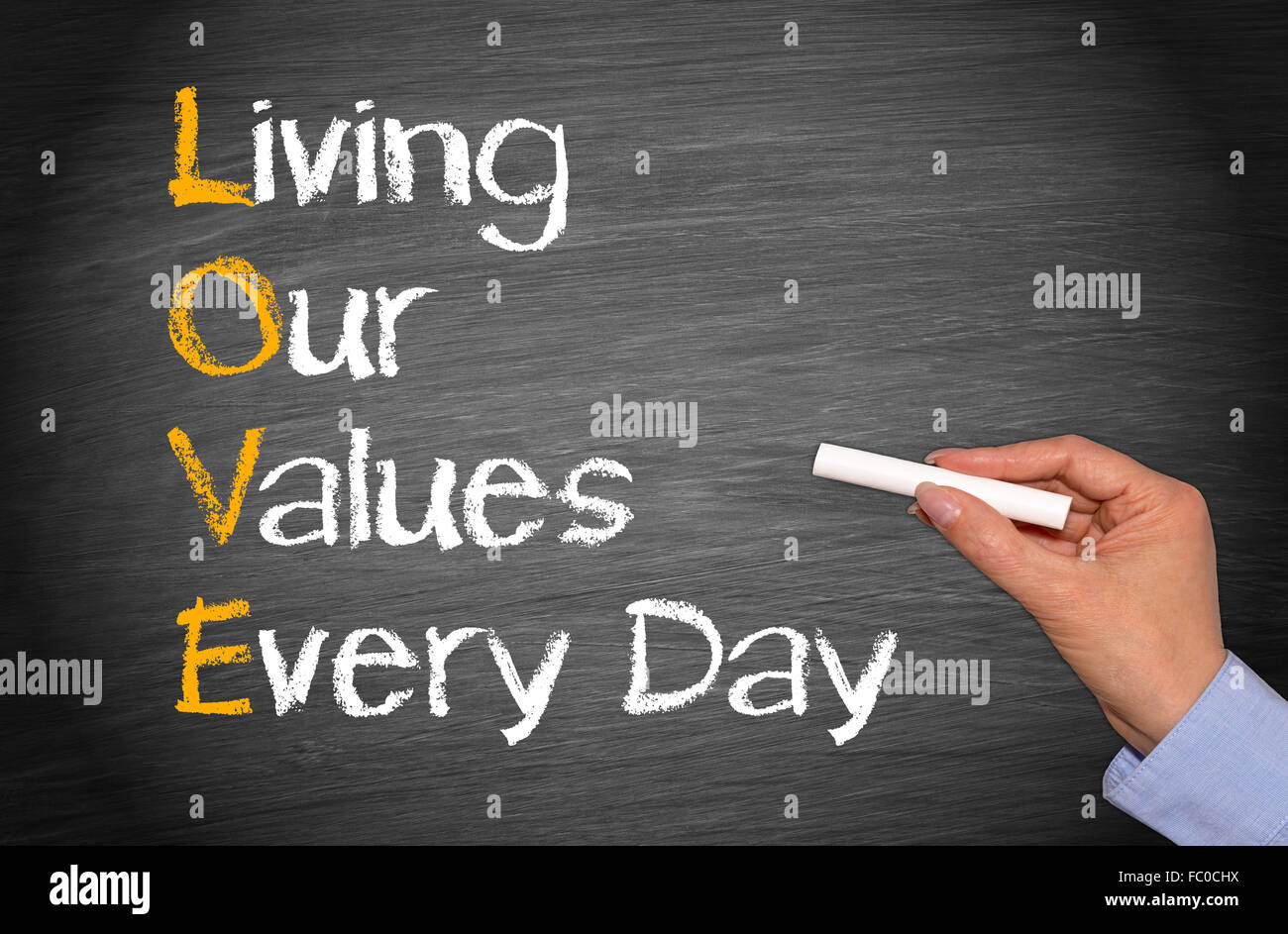 LOVE - Living our values every day Stock Photo - Alamy