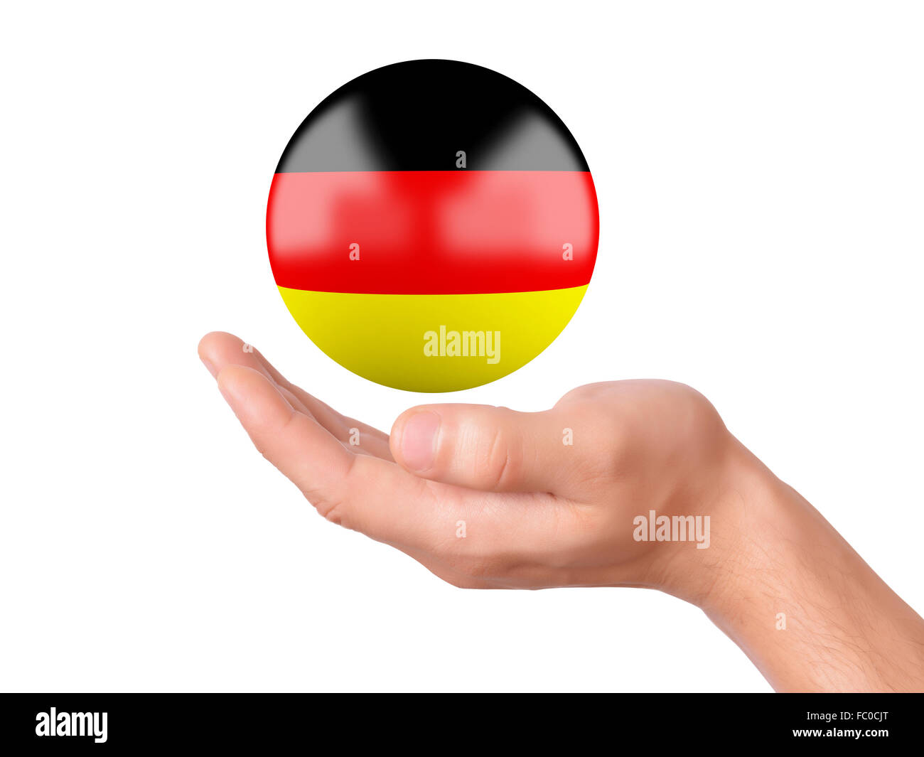 Hand holding german flag on hi-res stock photography and images - Alamy