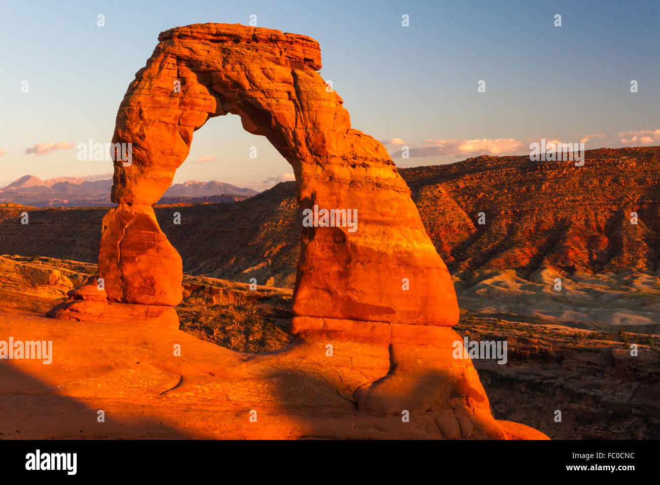 Delicate Arch at sunset 4 Stock Photo - Alamy