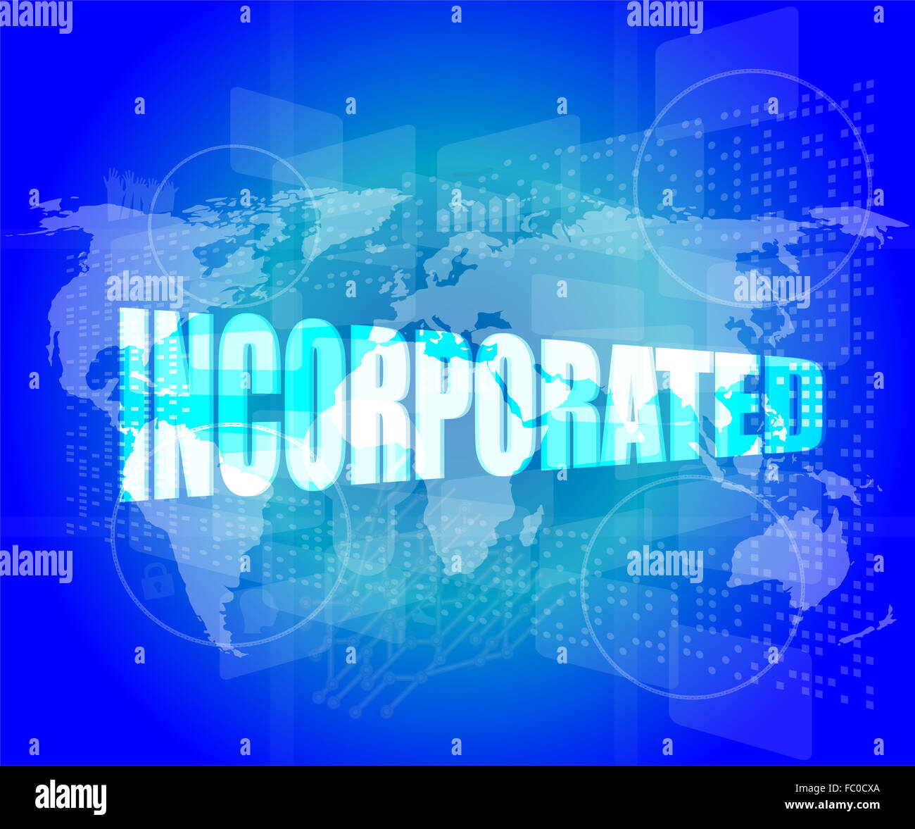 incorporated word on digital touch screen Stock Photo - Alamy