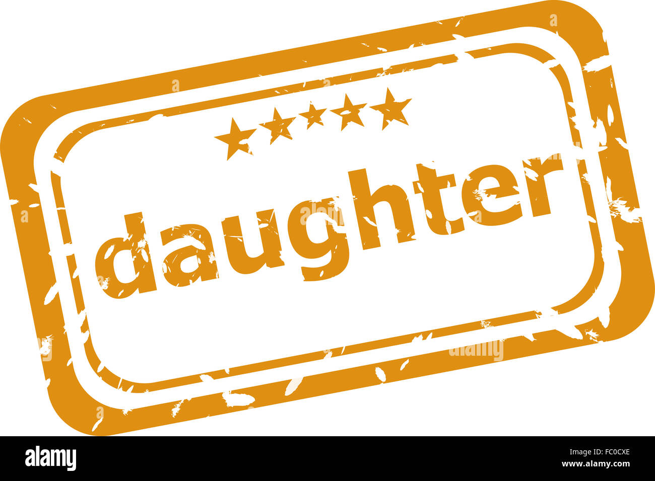 daughter word on rubber old business stamp Stock Photo - Alamy