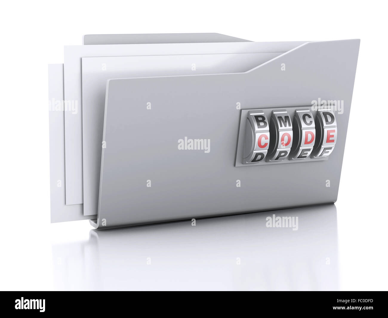 folder and lock. Data security concept. 3d illustr Stock Photo - Alamy